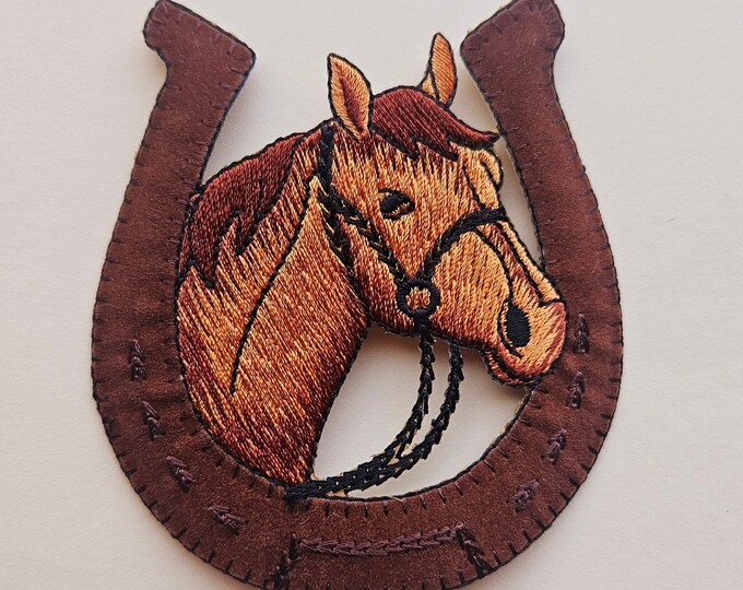 Horse Patch - Horseshoe Patch - Iron-on - Applique- Embroidered - Etsy