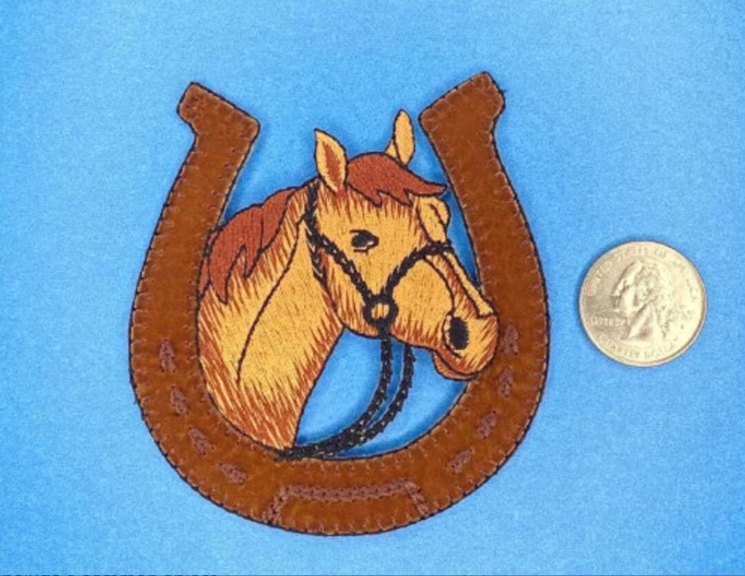 Horse Patch Horseshoe Patch Iron-on Applique - Etsy