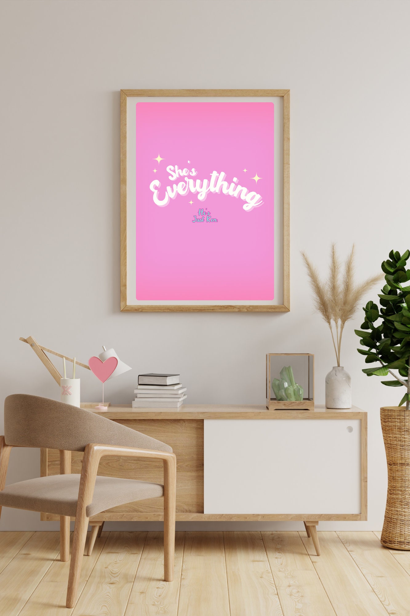 Barbie Poster I She's Everything He's Just Ken I Wall Art I Minimalist ...
