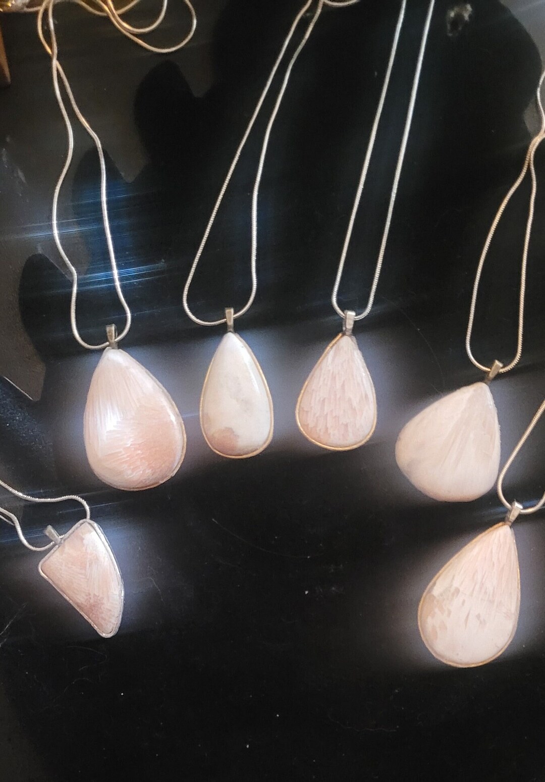 Scolecite(synergy 12) Pendant Copper Wire With 925 Sterling Chain - Etsy