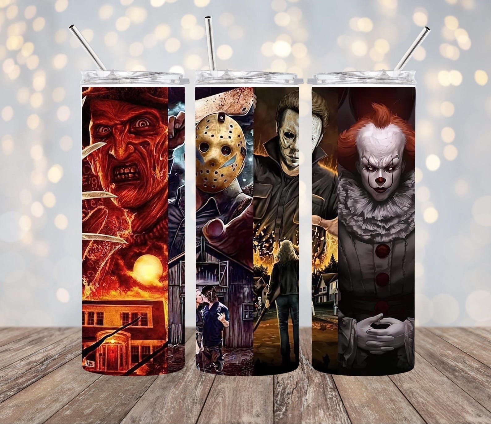 Killer Horror Character Halloween Tumbler Bundle,, 20oz Skinny ...
