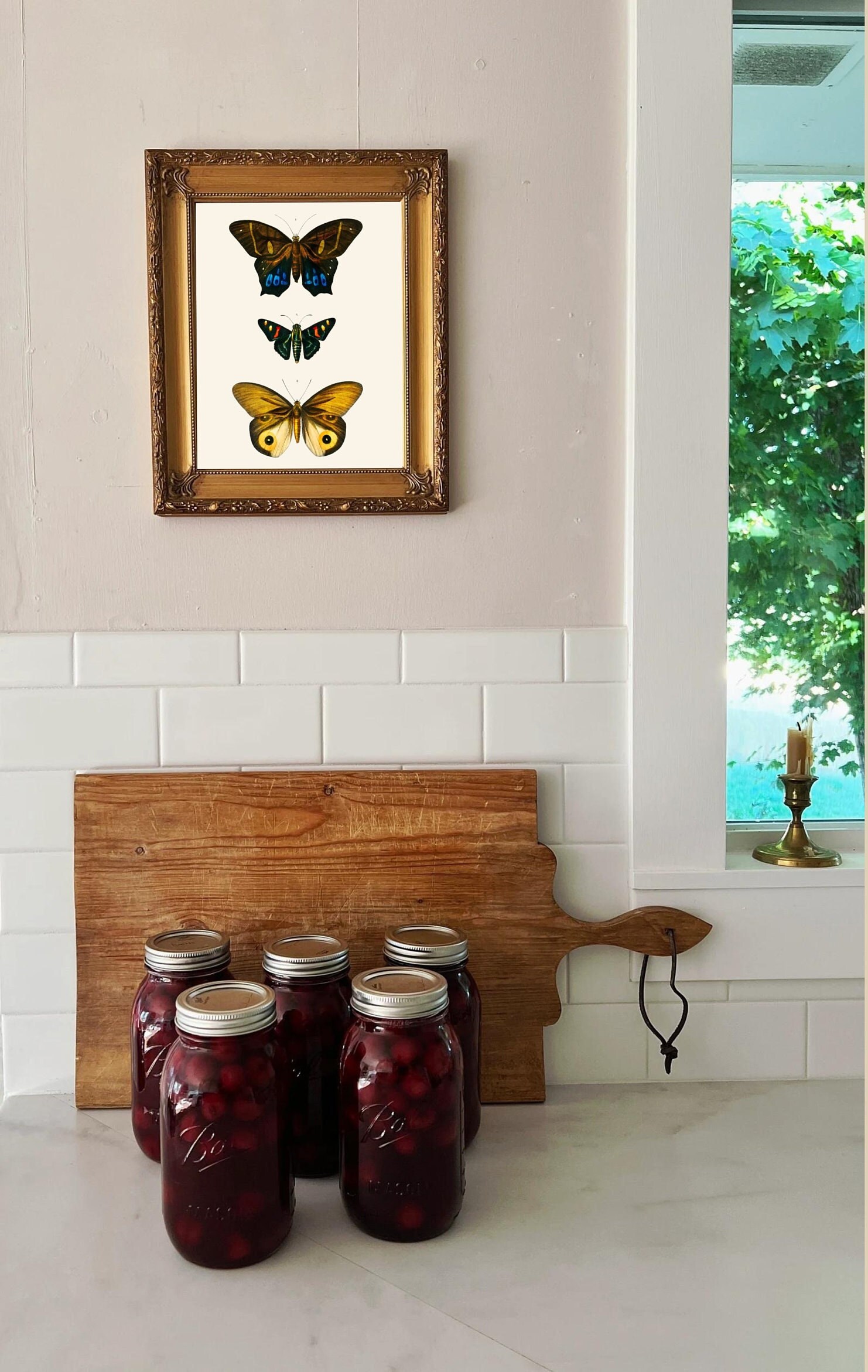 Vintage Butterfly Print, Farmhouse Wall Deco, Vintage Home Accents ...
