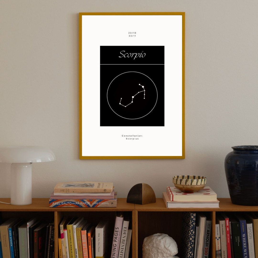 Scorpio Star Sign Print, Zodiac Astrology Art, Boho Bedroom Decor - Etsy