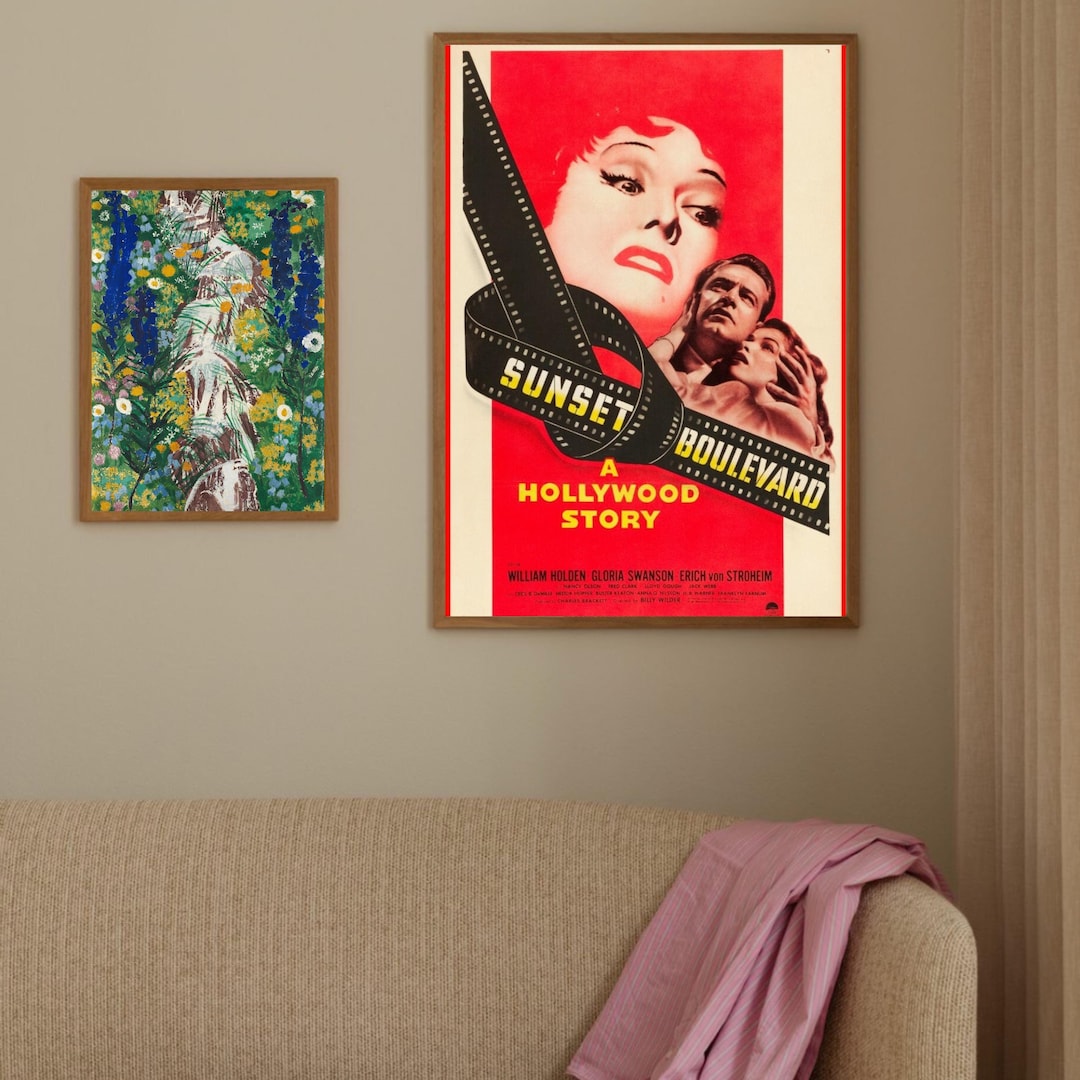 Vintage Sunset Boulevard Poster Print – Classic Hollywood Noir Film Art ...