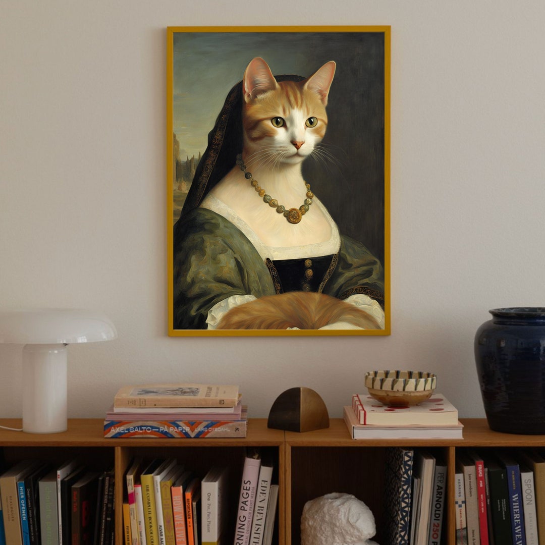 Mona Lisa Cat Print -quirky Art -cat Art -humorous Art -cat Art ...