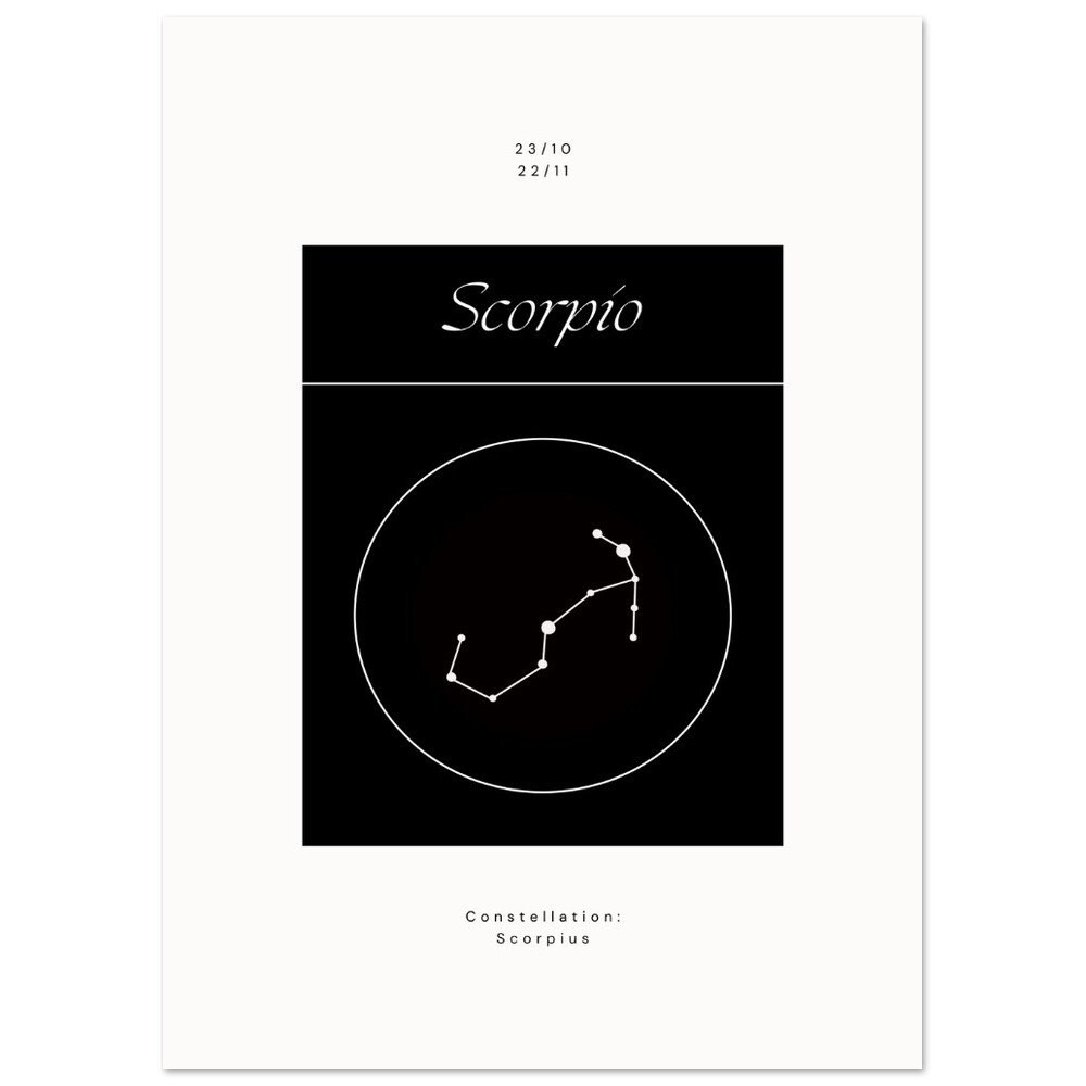 Scorpio Star Sign Print, Zodiac Astrology Art, Boho Bedroom Decor - Etsy