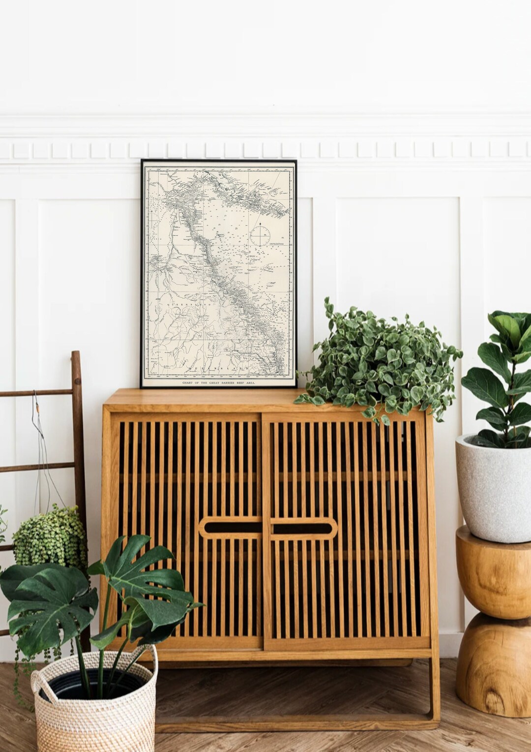Great Barrier Reef Map Print - Marine Cartography Wall Art ...