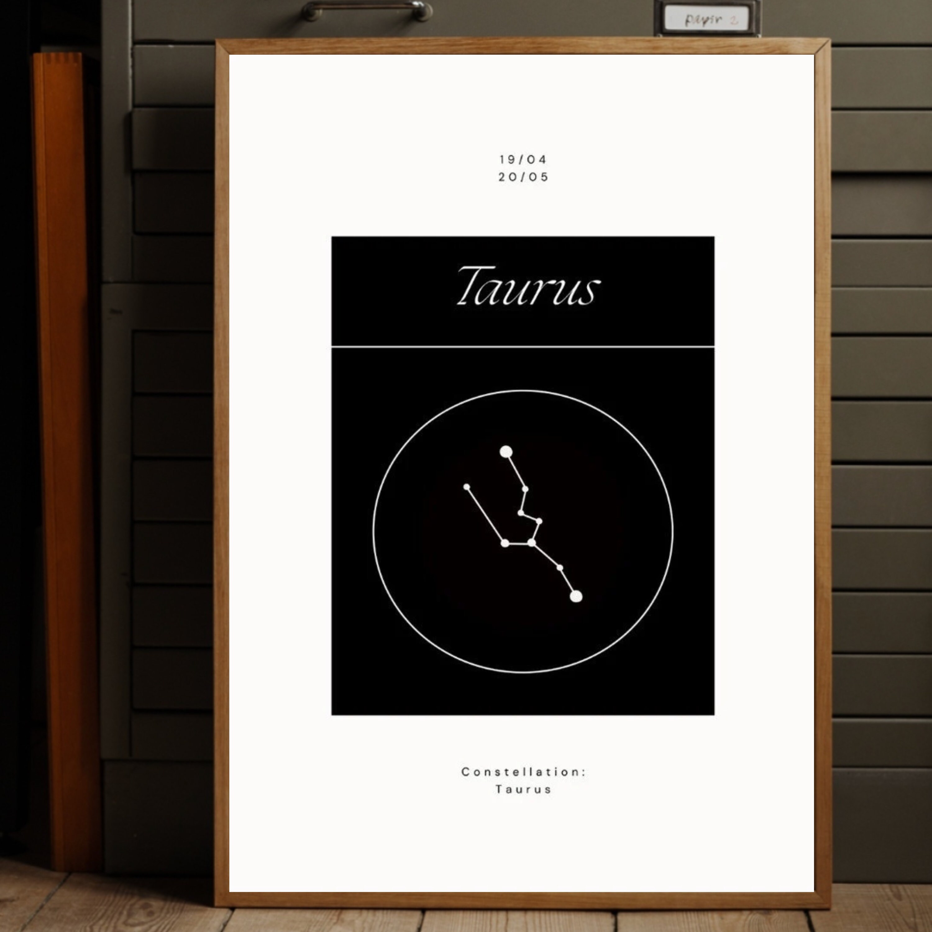 Taurus Star Sign Print, Star Sign Poster, Birthday Gift, Zodiac Sign ...