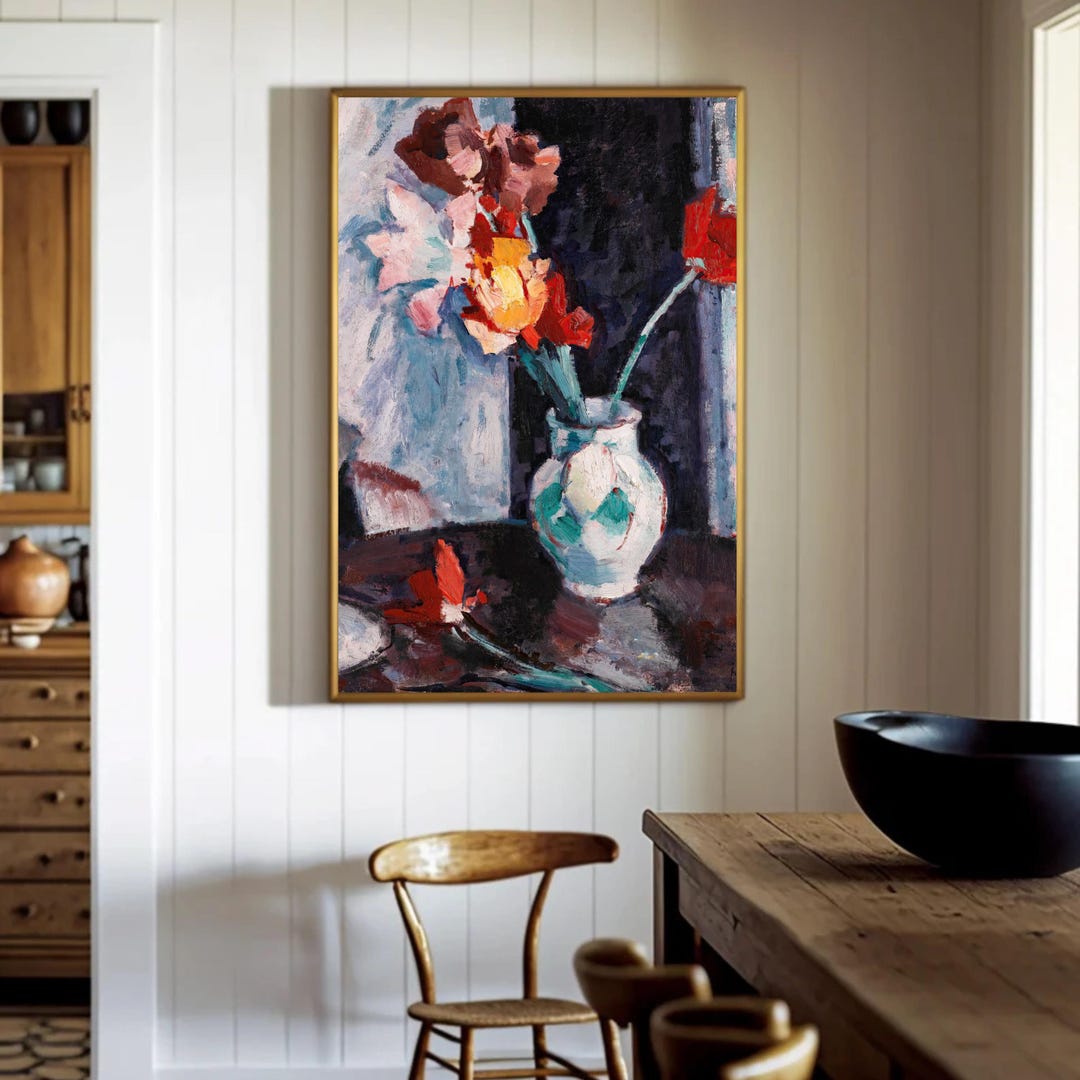 Tulips in a White Vase by Samuel John Peploe Art Print | Scottish ...