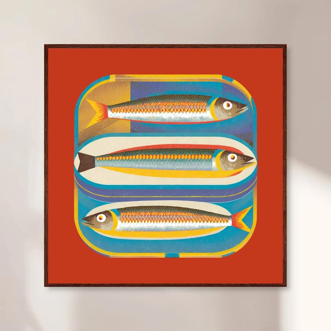 Tinned Fish Art| Art Print| Fish Illustration| Kitchen Decor| Fish ...