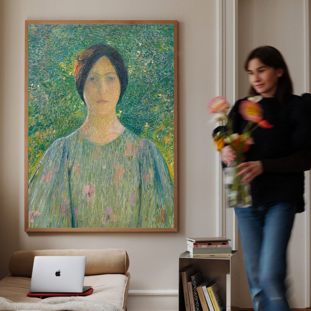 Henri Martin Jeune Femme à La Robe Fleurie Print - French Impressionist ...