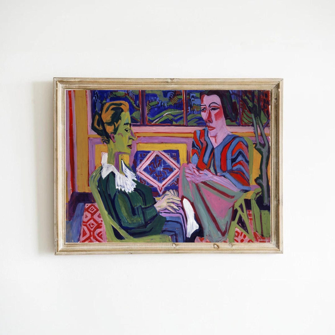 Woman and Girl (1924) Albert Müller Art Print - Expressionist ...