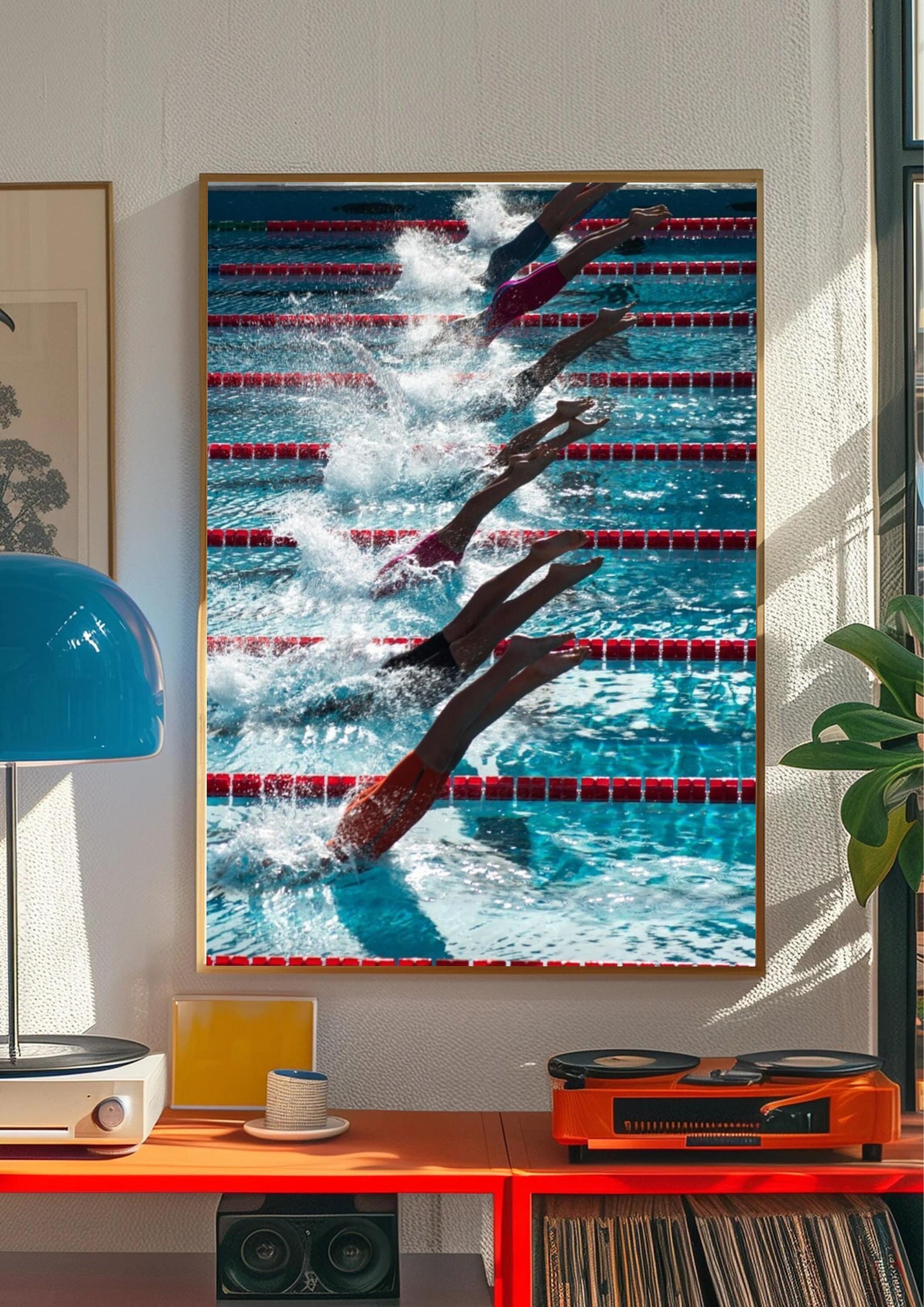 Swimmers Diving Photograph | Dynamic Sports Art Print - Etsy