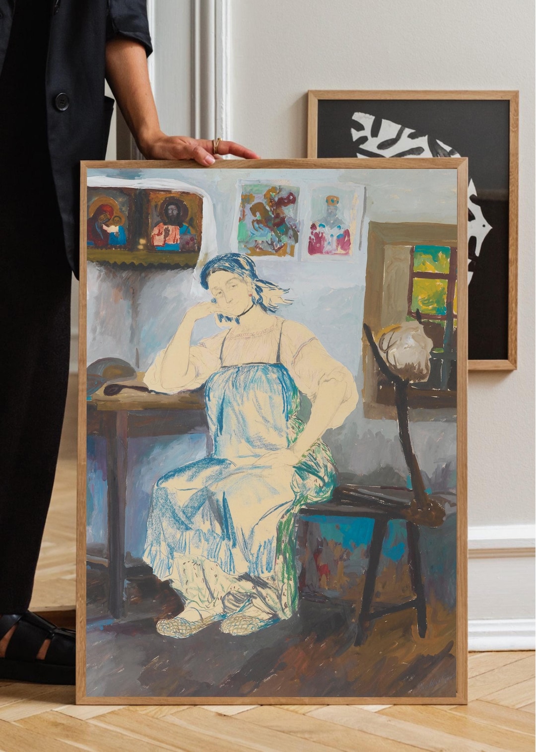 Seated Woman in an Interior Filipp Andreevich Malyavin Art Print -bold ...