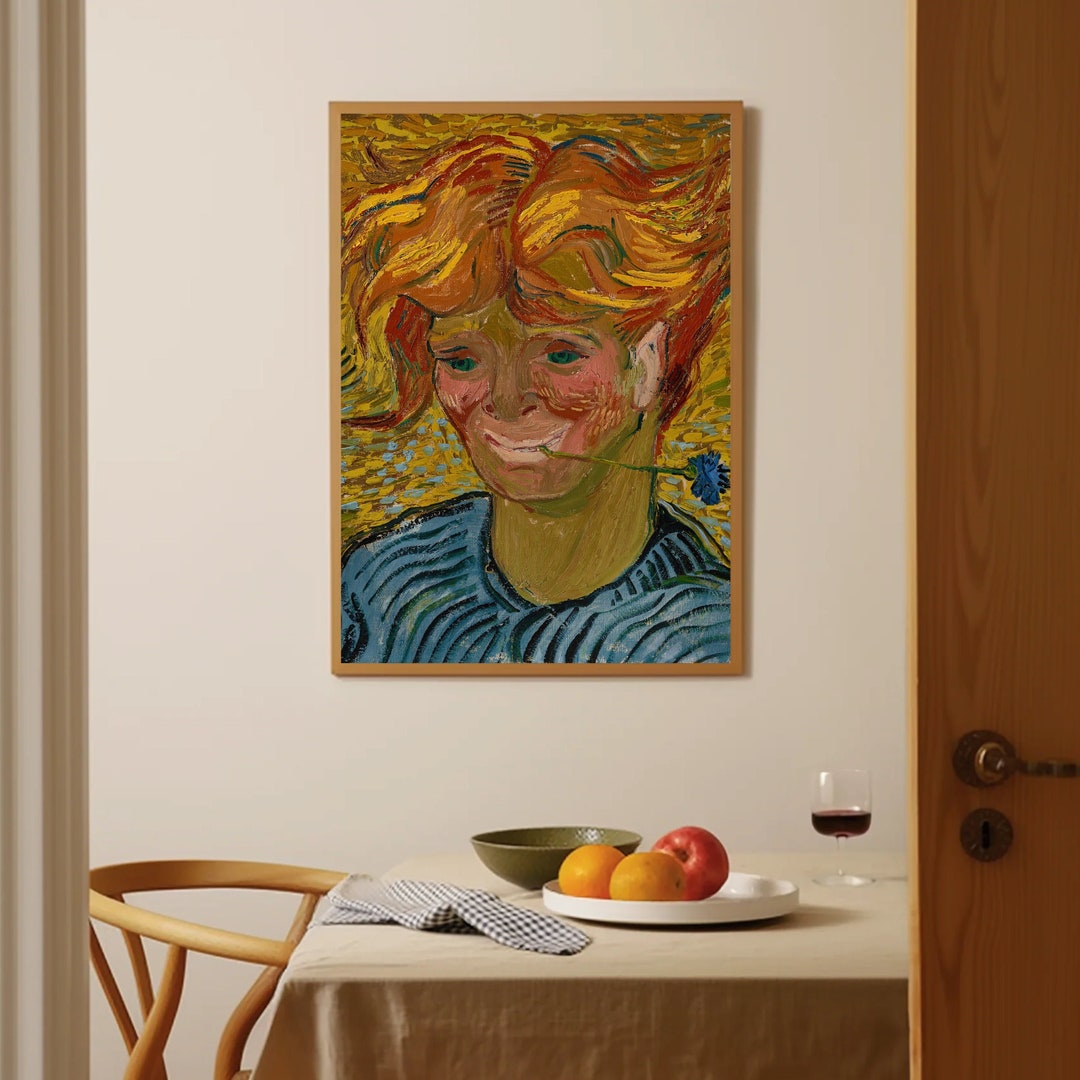 Jeune Homme Au Bleuet Van Gogh Prints -masterpieces Reproductions ...