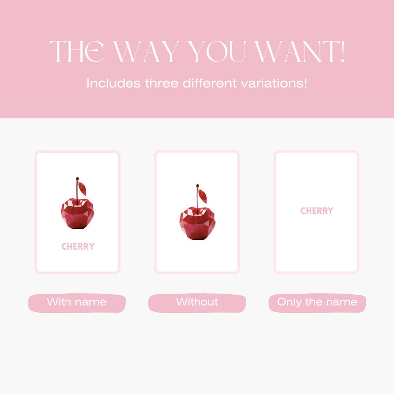 16 Fruits Flashcards + Free Coloring Package | Fruits Flash Cards ...