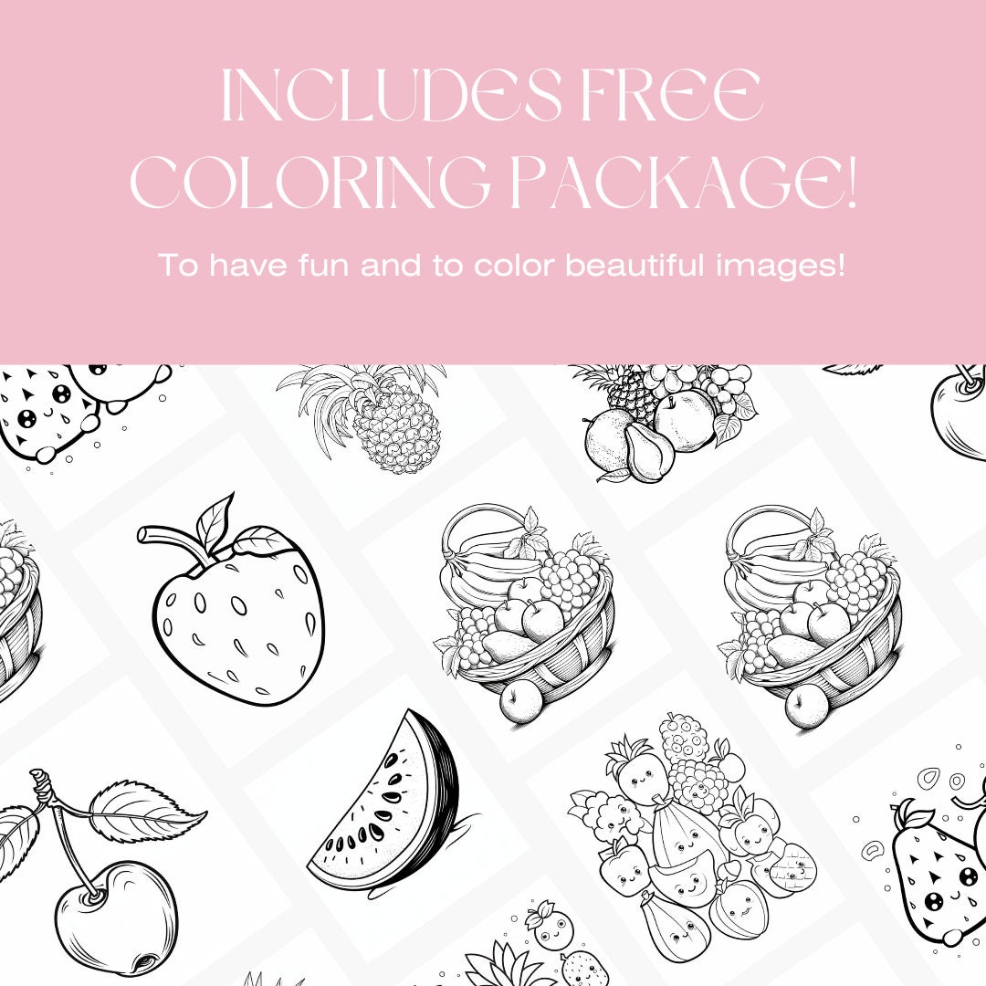 16 Fruits Flashcards + Free Coloring Package | Fruits Flash Cards ...