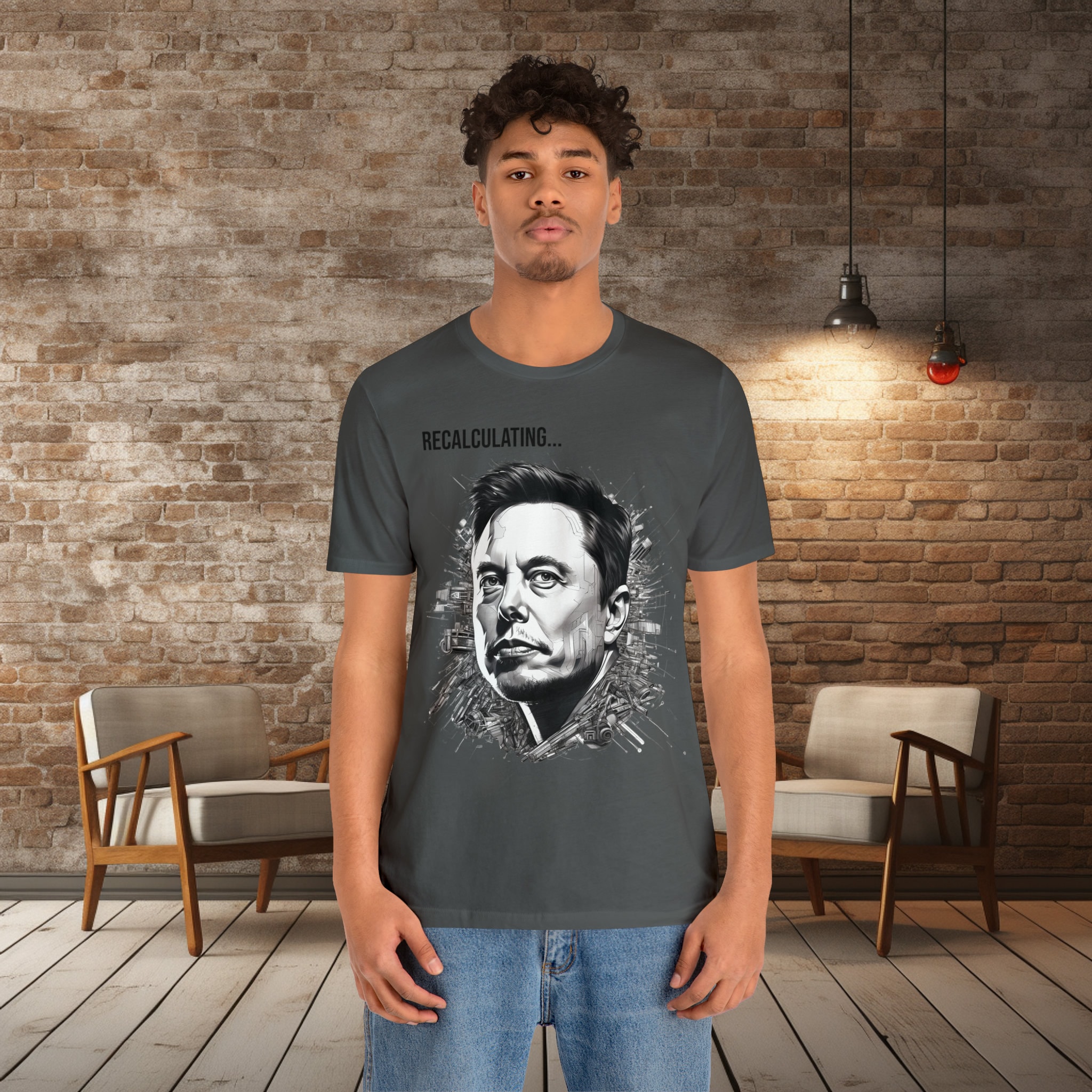 Recalculating, Elon Musk Tee, Tesla Pun Tee, Unisex Jersey Short Sleeve ...