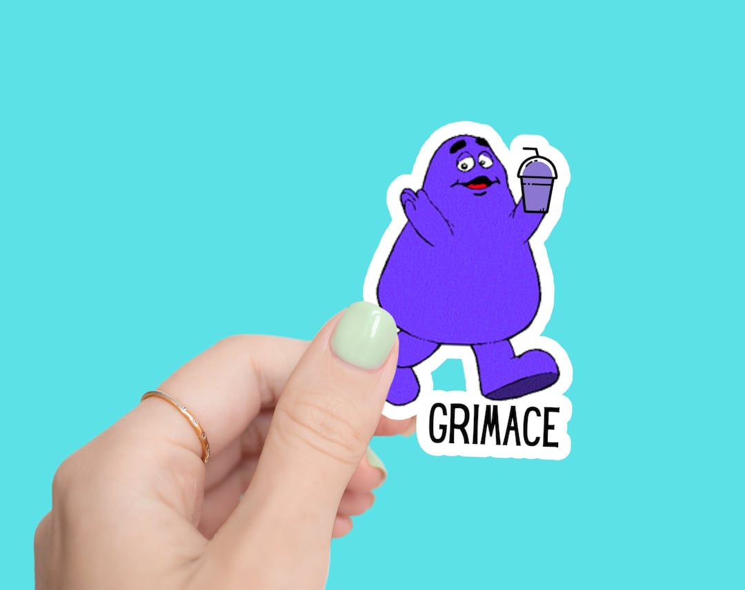 Grimace Sticker Hbd Grimace Shake Mc Donalds Funny Sticker Meme Sticker Laptop Sticker Purple