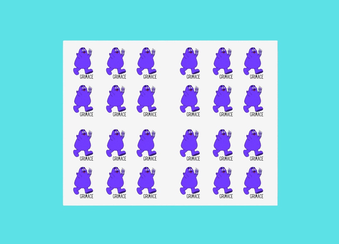 Grimace Sticker Sheet HBD Grimace Shake Mc Donald's - Etsy