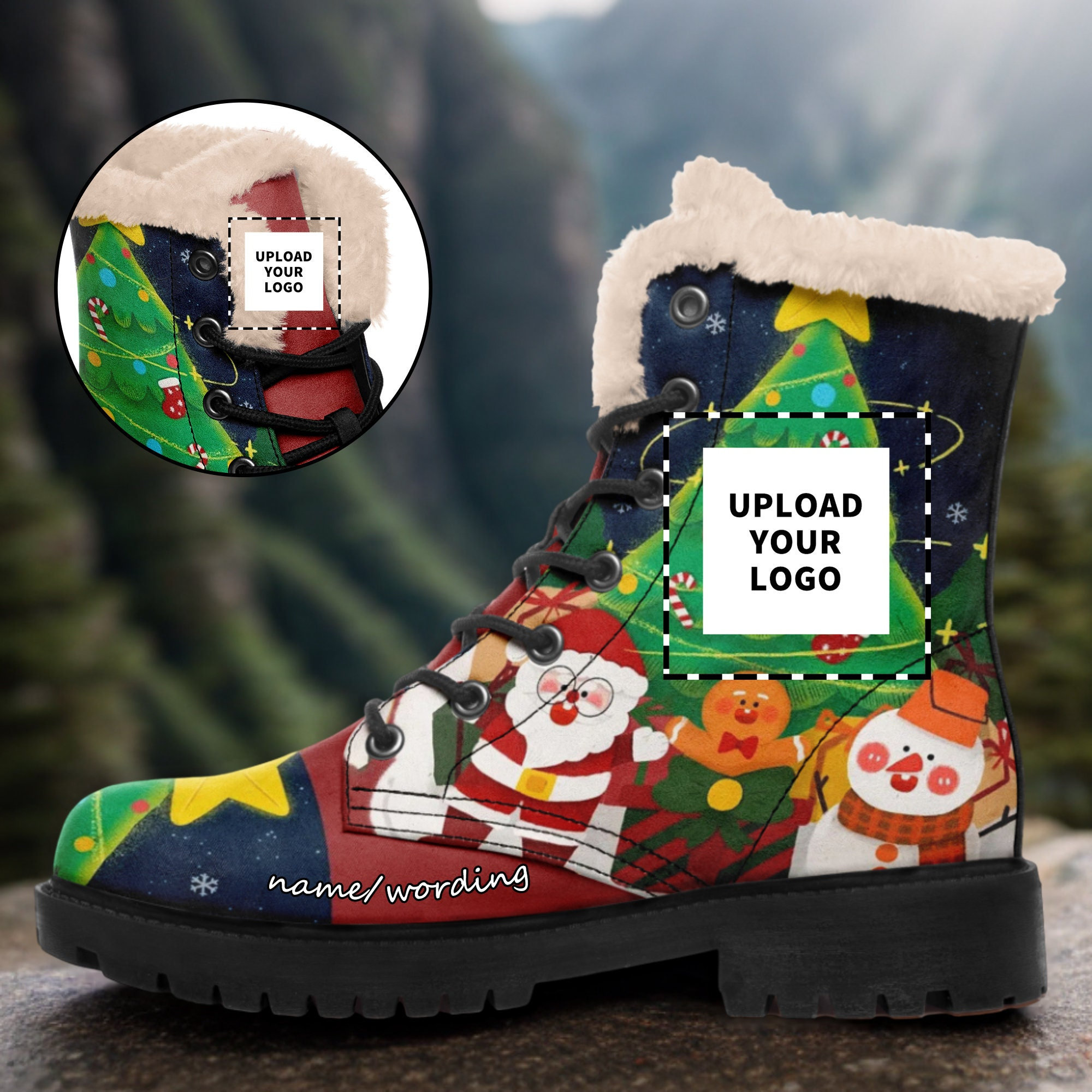 Custom Chirstmas Santa Boots,personalized Winter Water Proof Snow Boots ...