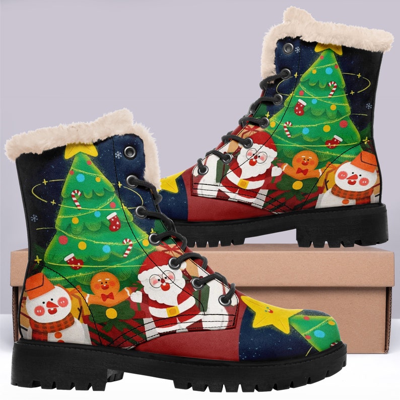 Custom Chirstmas Santa Boots,personalized Winter Water Proof Snow Boots ...
