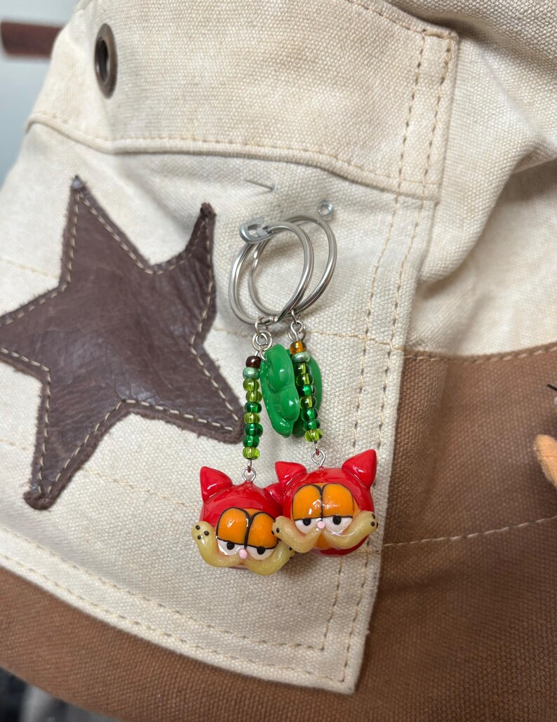 Garfield Cherry Keychains - Etsy