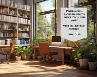 Zoom Background Loft Office With Skylights and Bookshelves for Zoom, MS ...