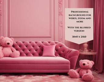 Pink Room Background With Blurred Version | Virtual Meeting Office ...