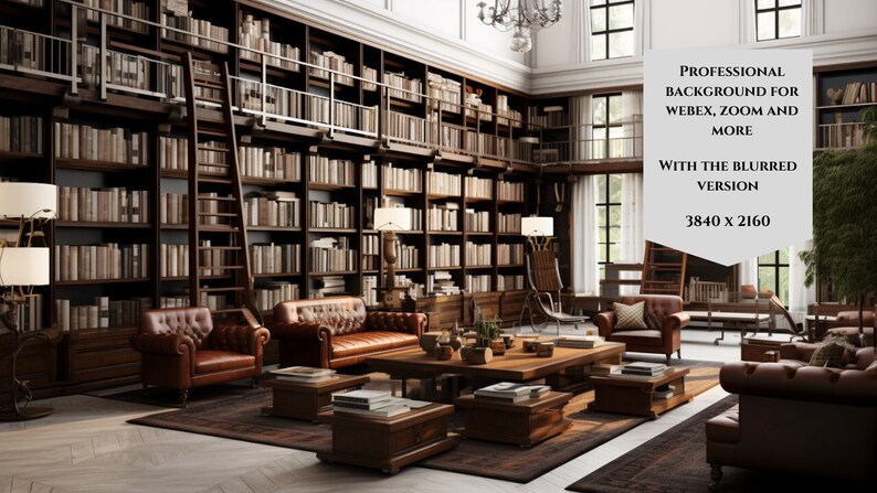 Library Office Background | With the Blurred Version | Bookshelf ...