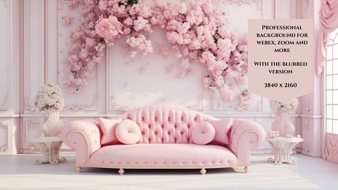 Barbie Room Background With Blurred Version Virtual Meeting Office Zoom ...