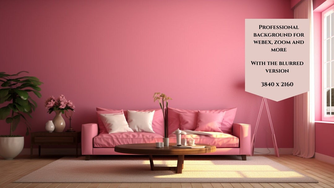 Pink Room Background With Blurred Version | Virtual Meeting Office ...