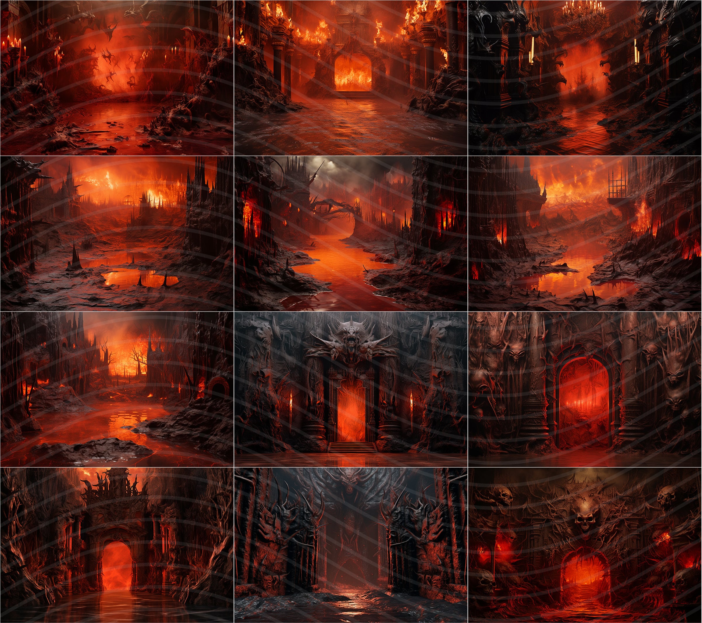 Fiery Hell Backdrops. Digital Download. Cosplay Backdrop or Halloween ...