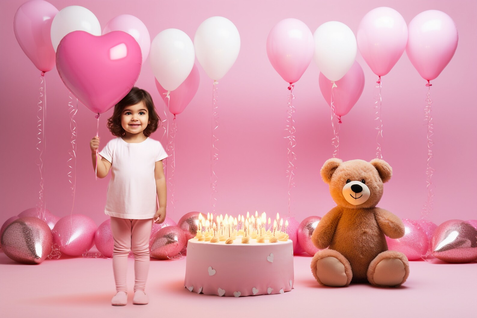 37 Digital Birthday Backgrounds With Pink Balloons - Birthday Backdrop ...
