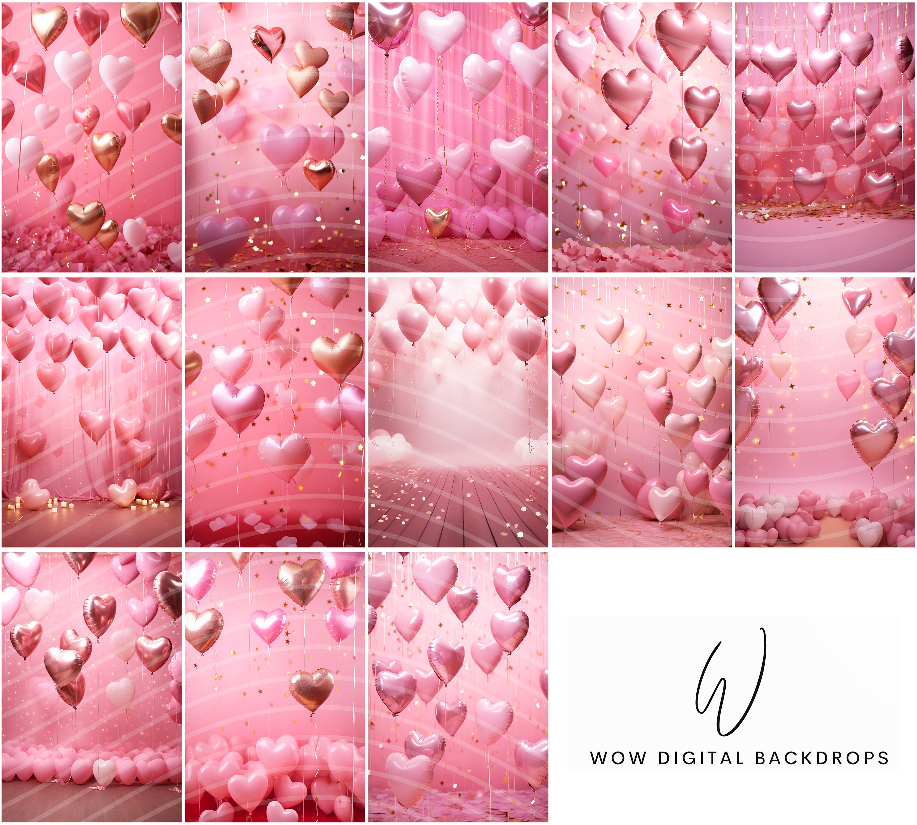 37 Digital Birthday Backgrounds With Pink Balloons - Birthday Backdrop ...