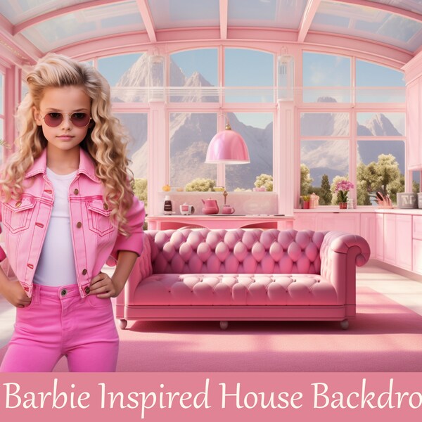 Barbie House Digital Backdrop - Etsy