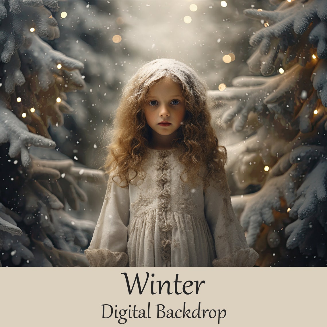 WINTER BACKDROP. Digital Download. Portrait Backdrop. A Single - Etsy