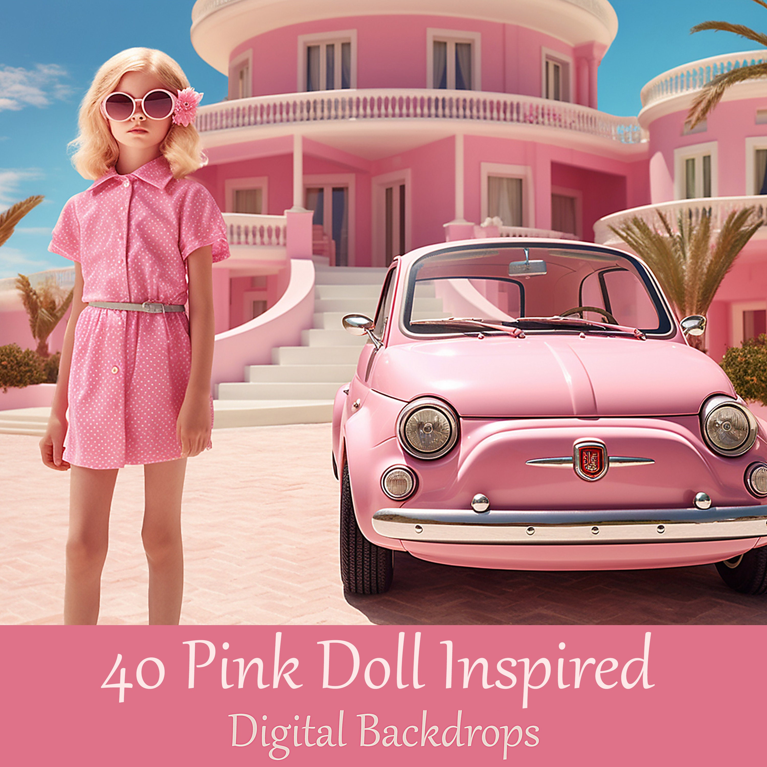 Pink Doll Background. Digital Backdrop for Photoshop. Portrait - Etsy