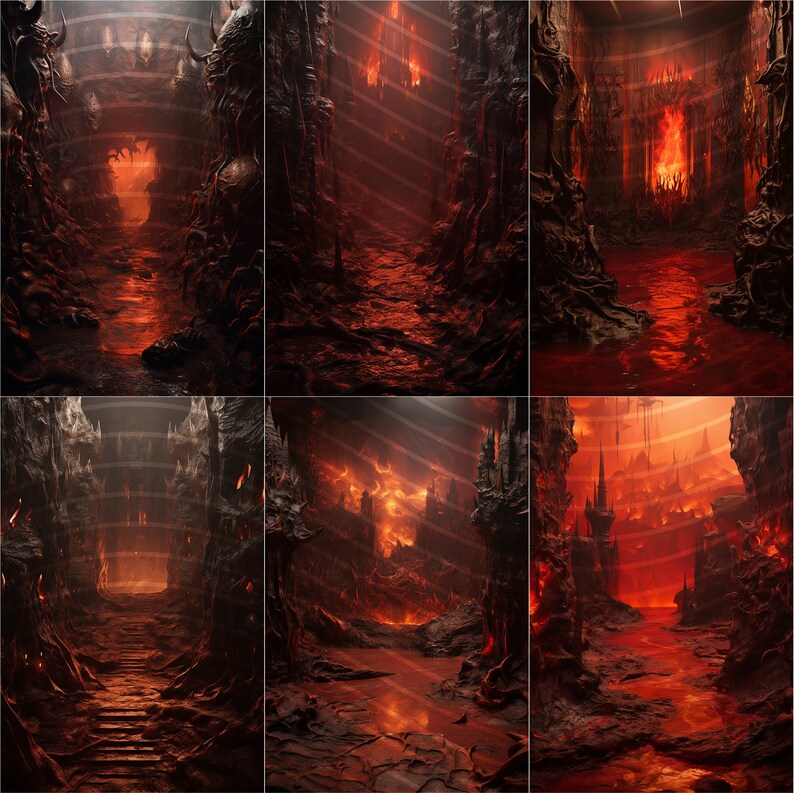 Fiery Hell Backdrops. Digital Download. Cosplay Backdrop or Halloween ...