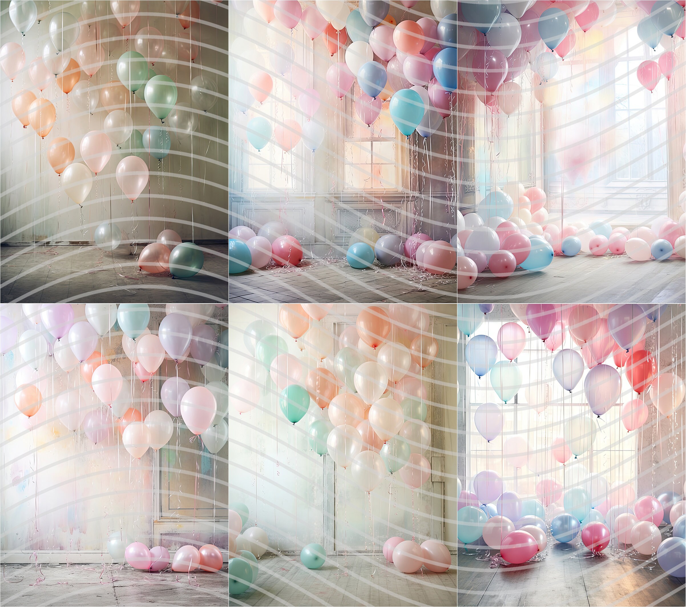 Pastel Ballon Digital Backdrop, Rustic Setting Backgrounds for Portrait ...