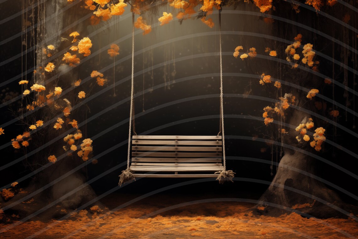 Autumn Swing Digital Backdrop for Kids Portraits Fall Colors - Etsy