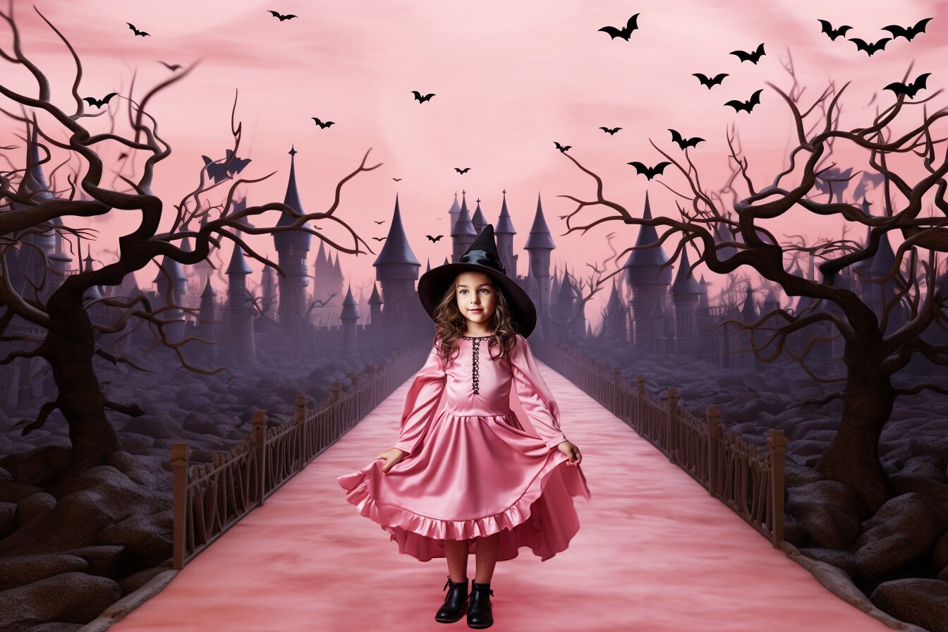Spooky Pink Halloween Backdrops. Digital Download. Backgrounds for ...