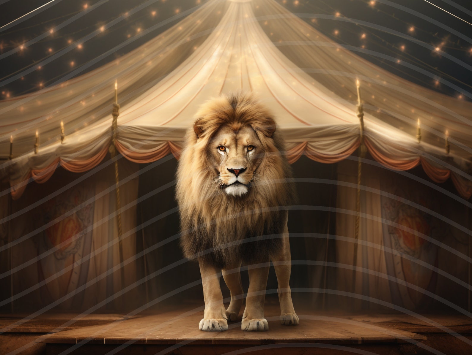 Circus Lion Digital Backdrop for Kids Portraits - Earth Tones Circus ...