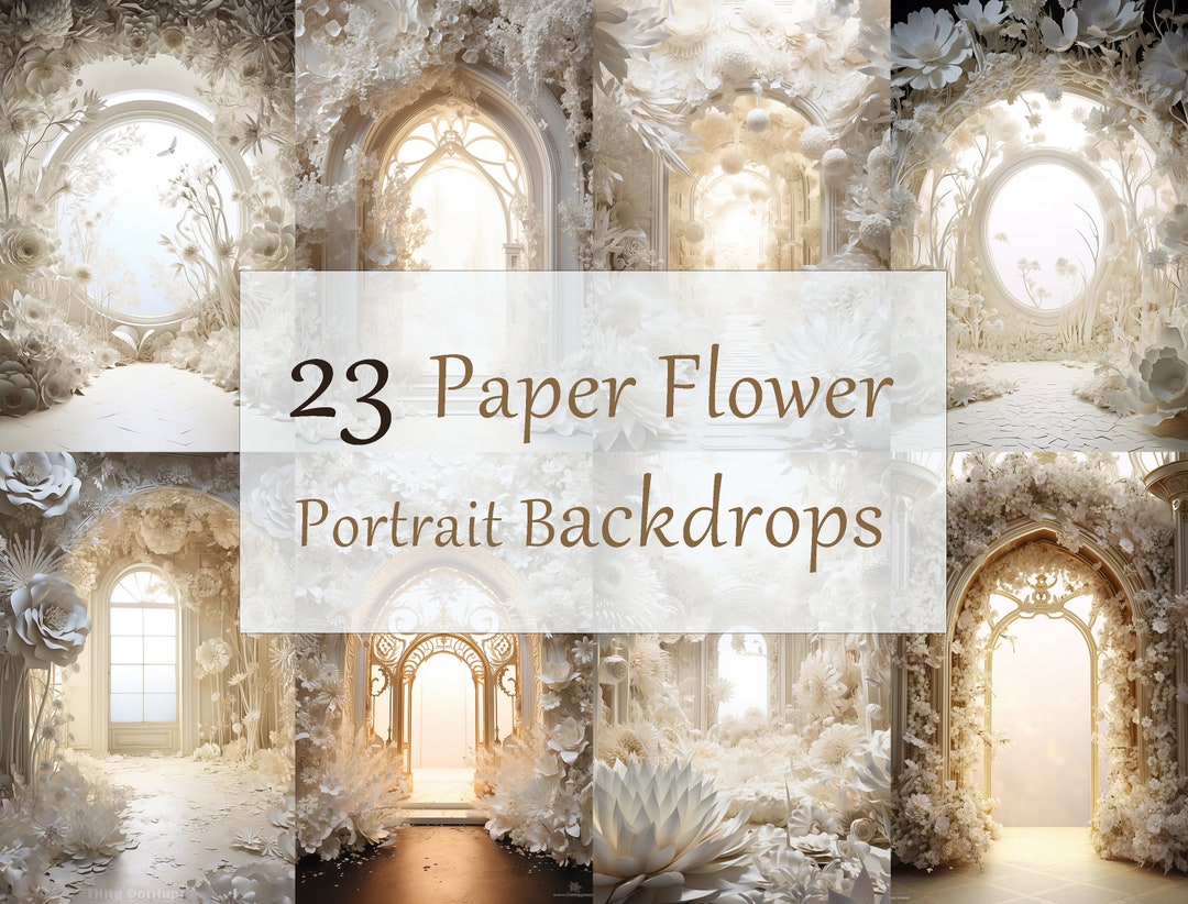 White Paper Flower Portrait Background White Backdrop for Photograph ...
