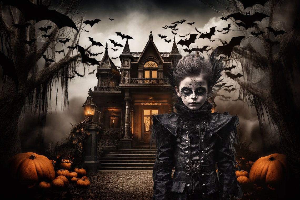 Halloween Digital Backdrops. Backgrounds for Photoshoot, Spooky ...