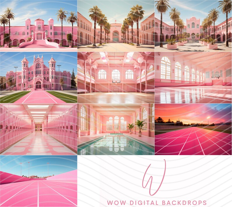 Pink Back to School Digital Background. Digital Download. Pink Doll ...