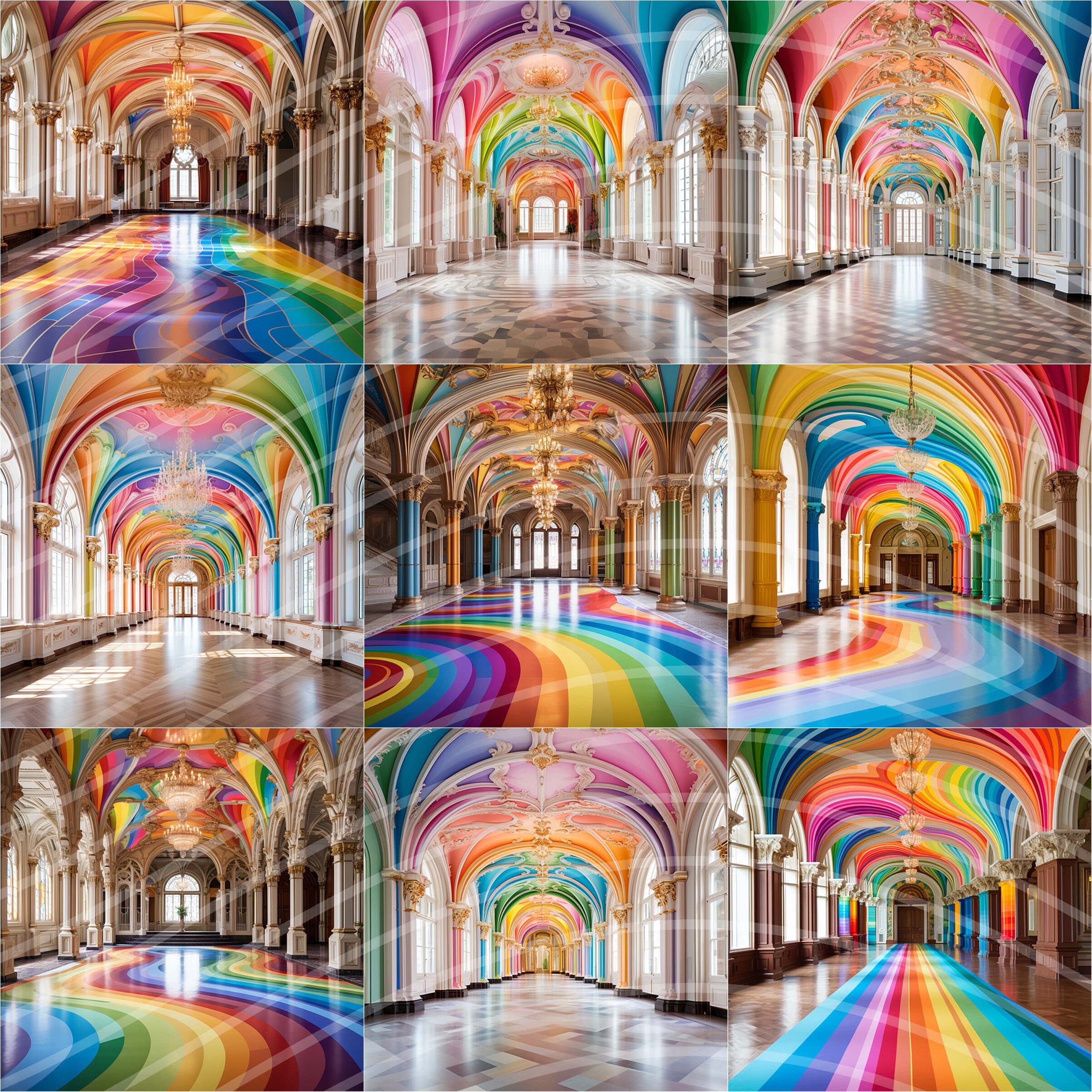 Digital Portrait Background for Photoshop Rainbow Backdrop. Rainbow ...