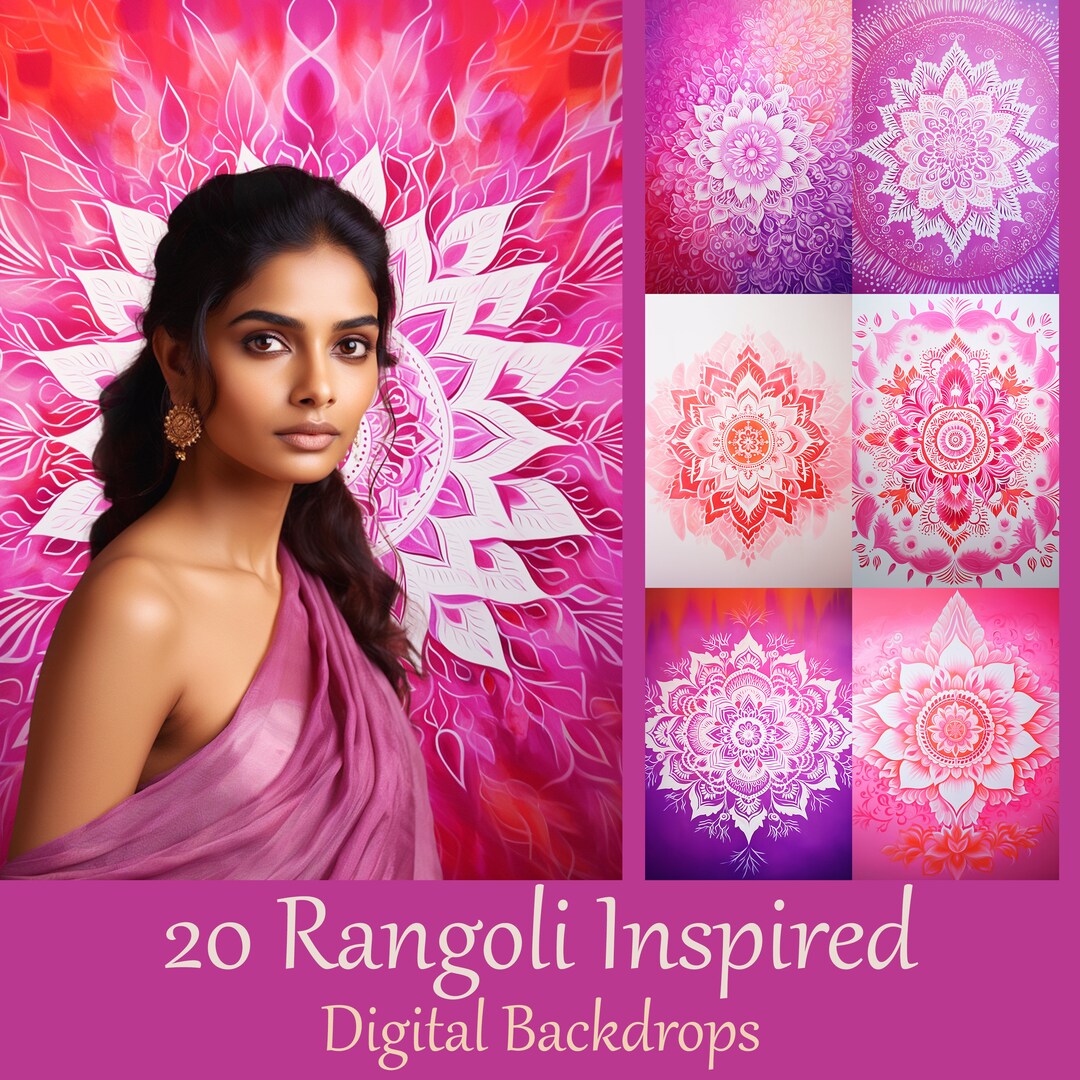 Pink Purple Rangoli Backdrops. Indian Mandala Backgrounds. Vertical ...