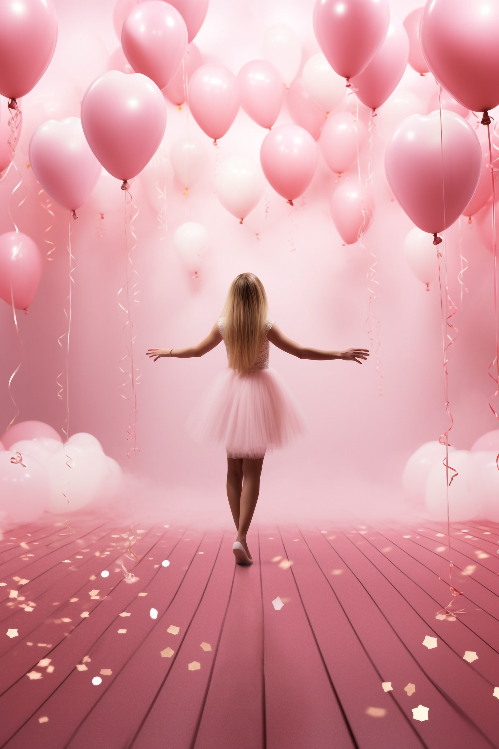 37 Digital Birthday Backgrounds With Pink Balloons - Birthday Backdrop ...