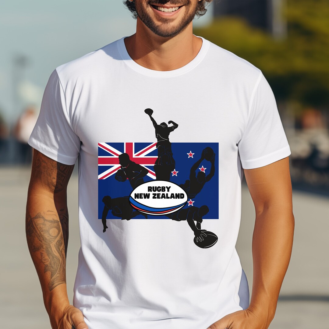 New Zealander Rugby Shirt | New Zealand Flag Graphic Tee | Merchandise ...